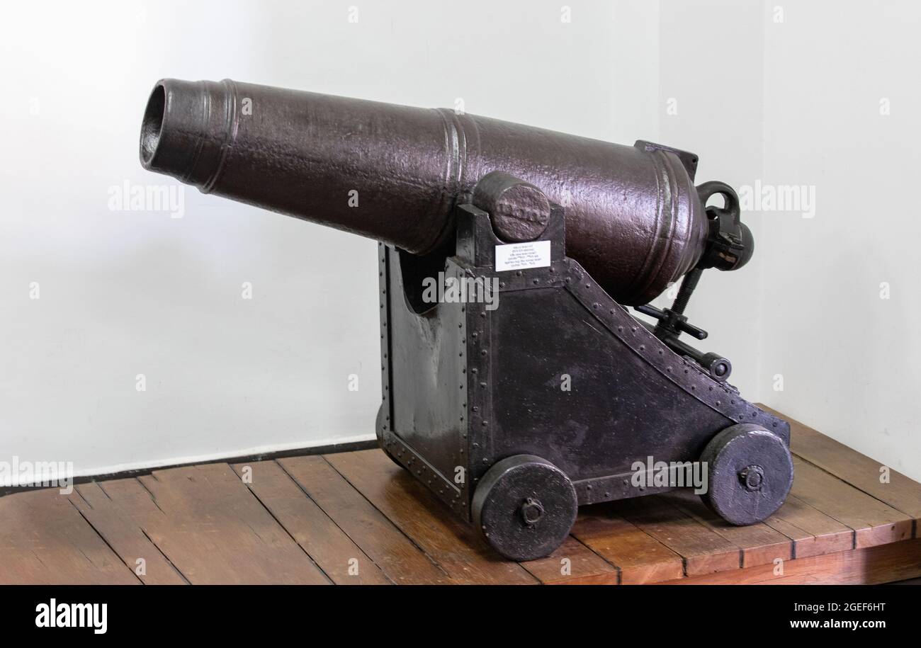 Old naval cannon at the national museum of the Romanian navy in ...
