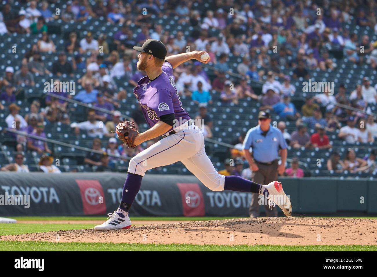 August 18 2021: Colorado pitcher Daniel Bard (52) in action during the ...