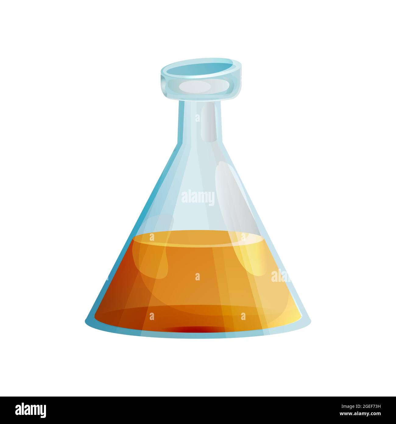 Magic Bottle with liquid potion elixir lab game icon in cartoon style ...