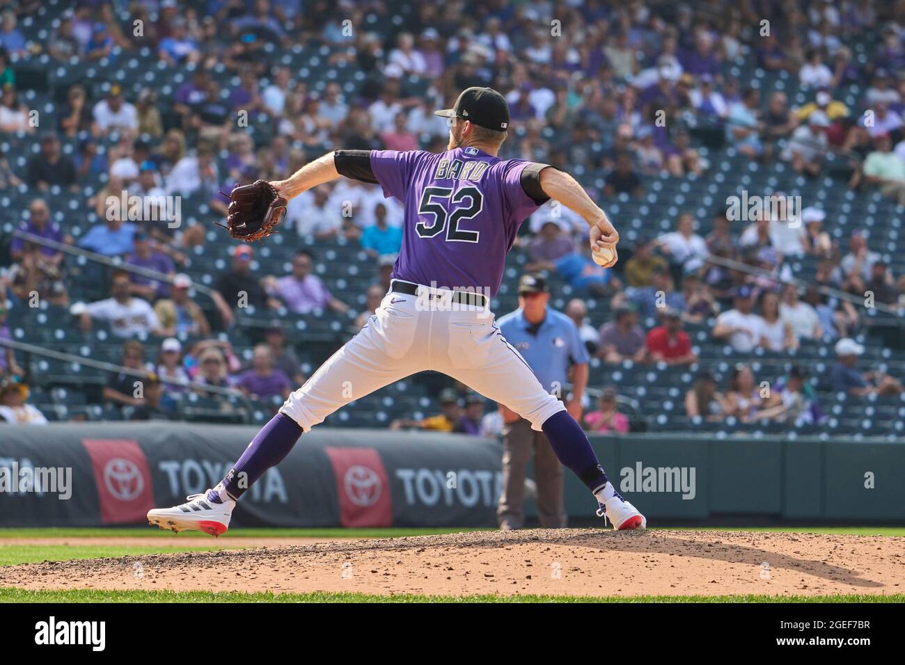 August 18 2021: Colorado pitcher Daniel Bard (52) in action during the ...