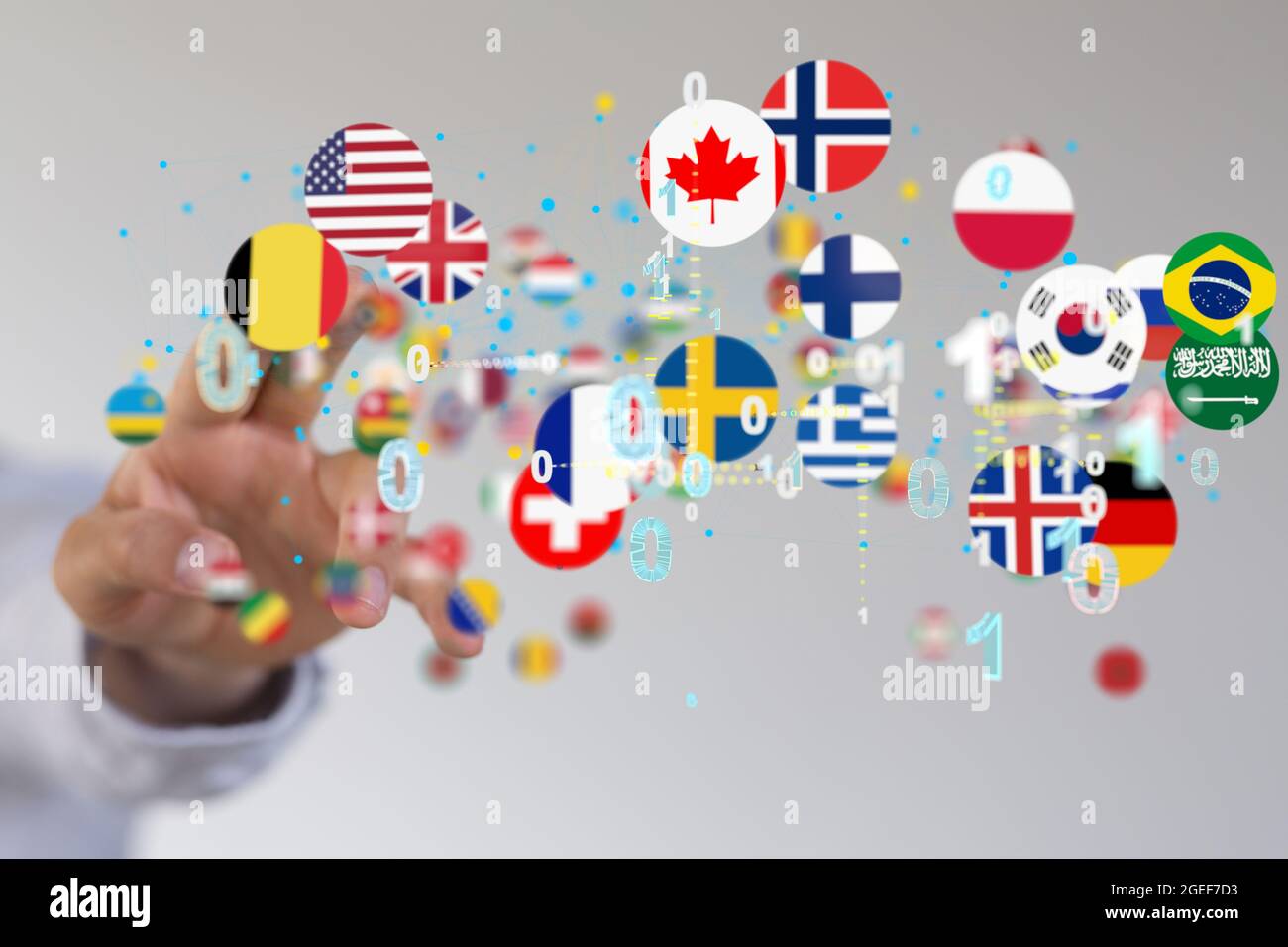 Interconnected world map business travel hi-res stock photography and ...