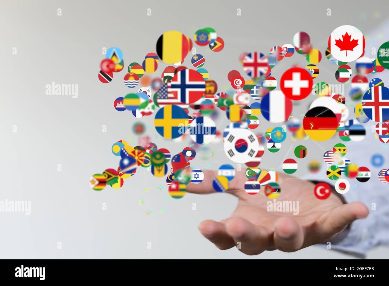 Interconnected world map business travel hi-res stock photography and ...