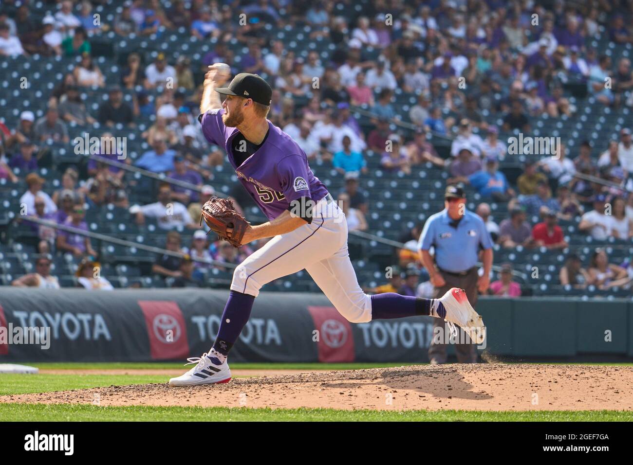 August 18 2021: Colorado pitcher Daniel Bard (52) in action during the ...