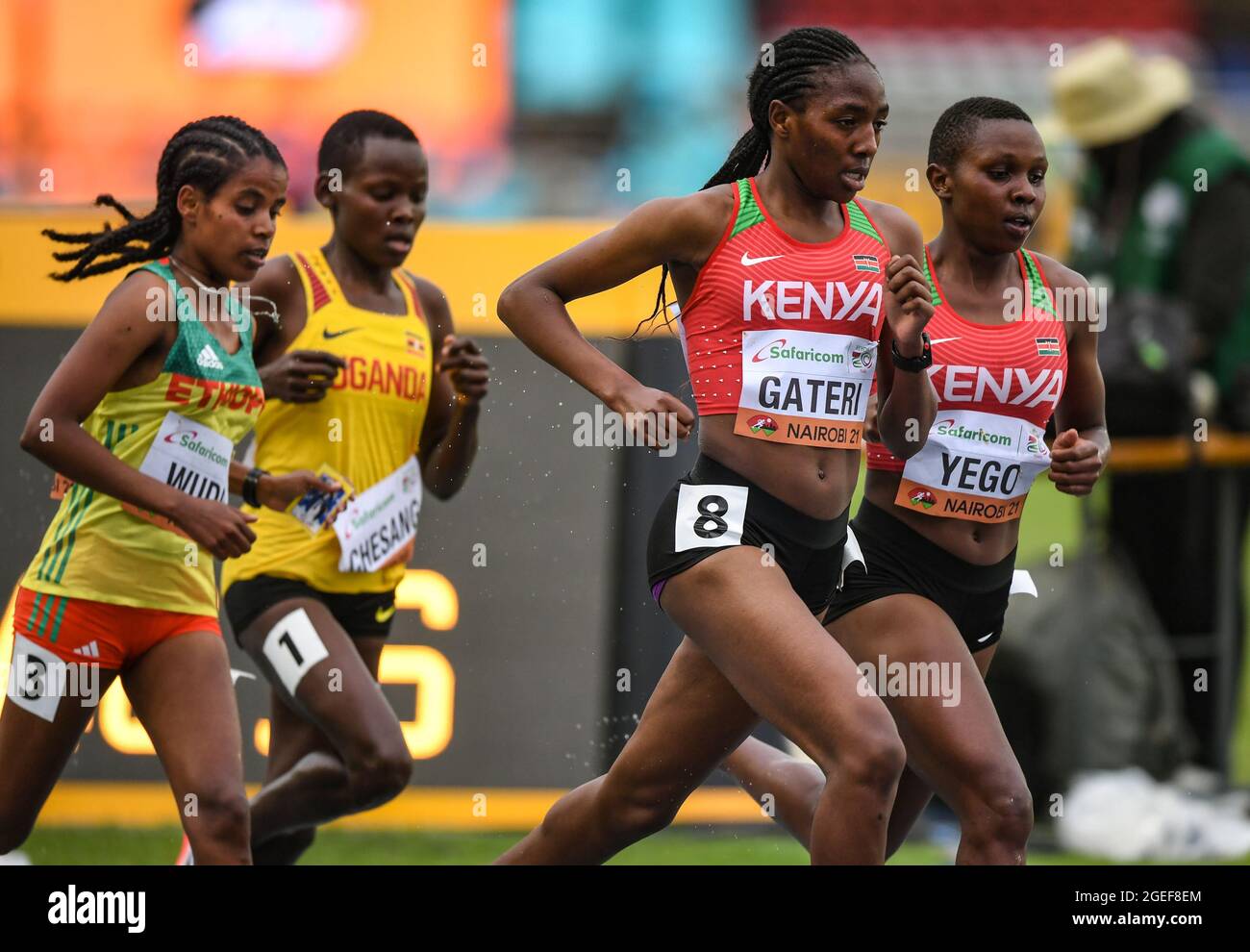 Nairobi, Kenya. 19th Aug, 2021. Athletes compete during the women's 3 ...