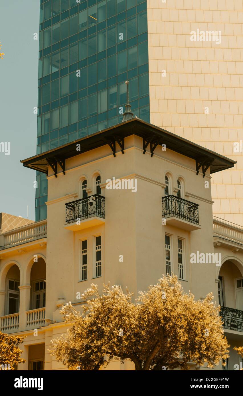 ROSH PINNA, ISRAEL - May 25, 2021: A vertical shot of facade building ...