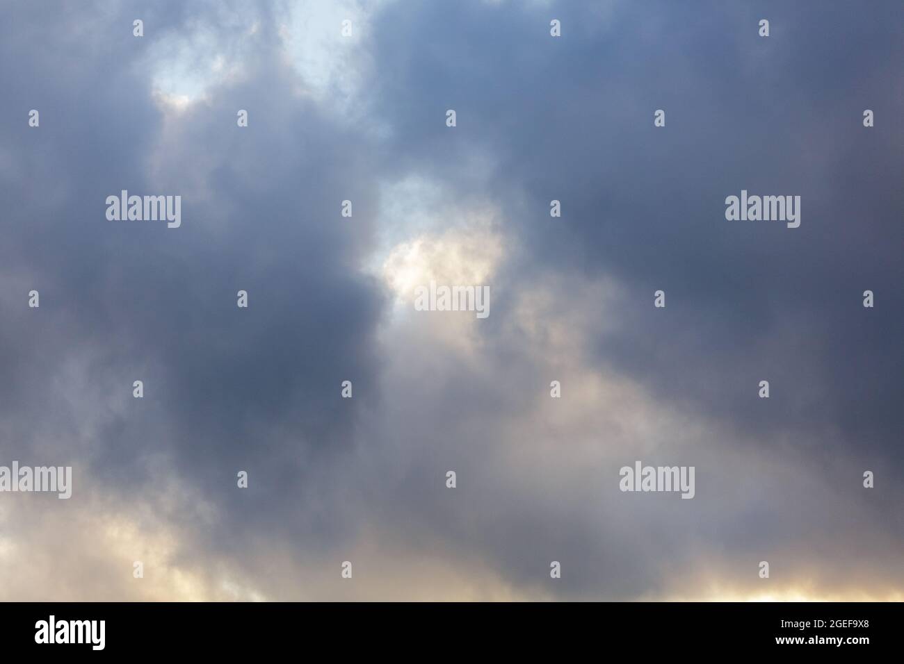 The background consists of large gray clouds in sky before heavy rain ...