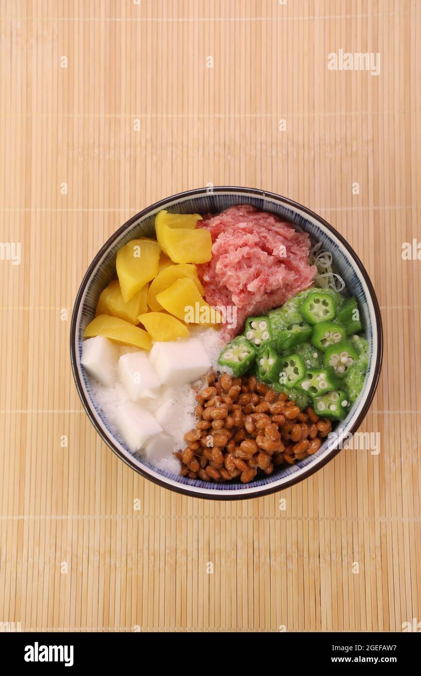 Sticky Vegetables Rice Bowl, Japanese Food Stock Photo - Alamy