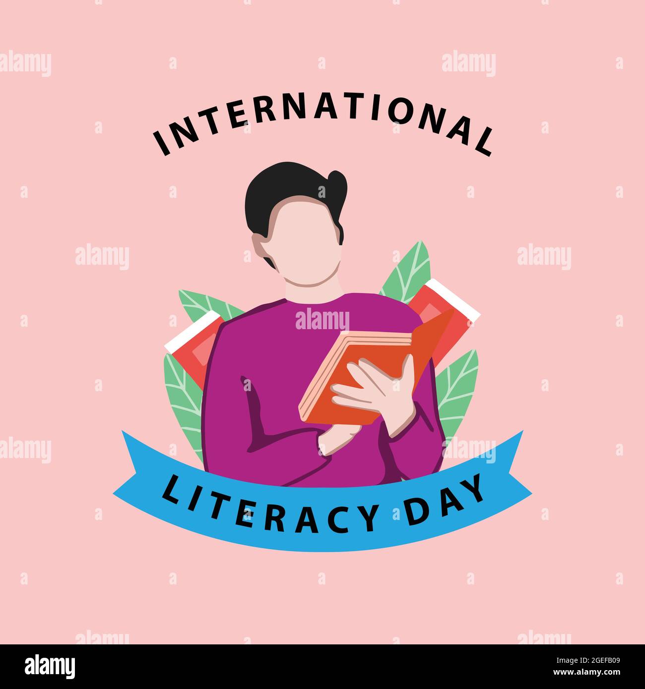 illustration flat style international literacy day. vector design Stock ...