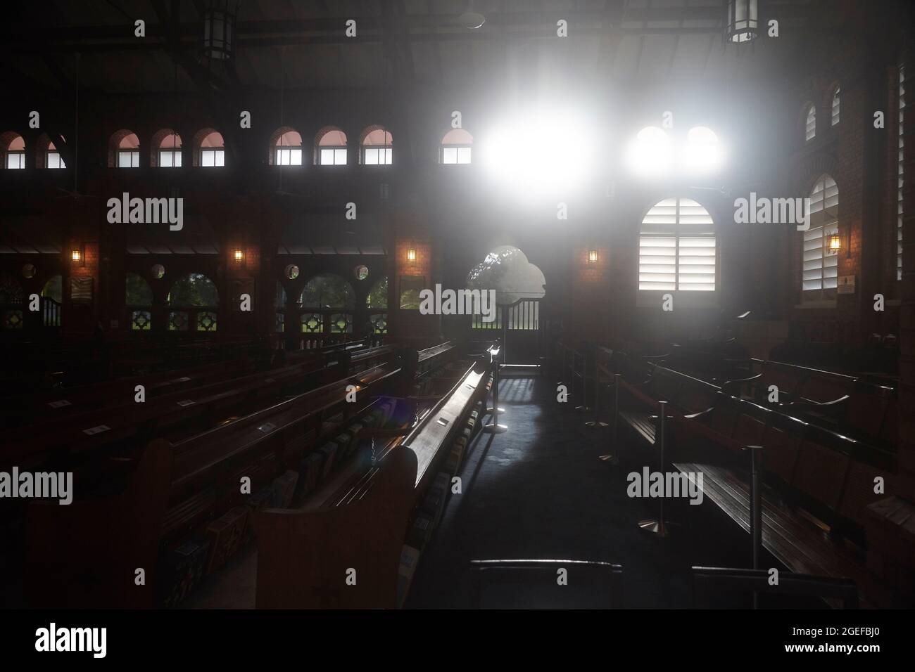 Interior of a former colonial church in Dempsey, Singapore Stock Photo ...