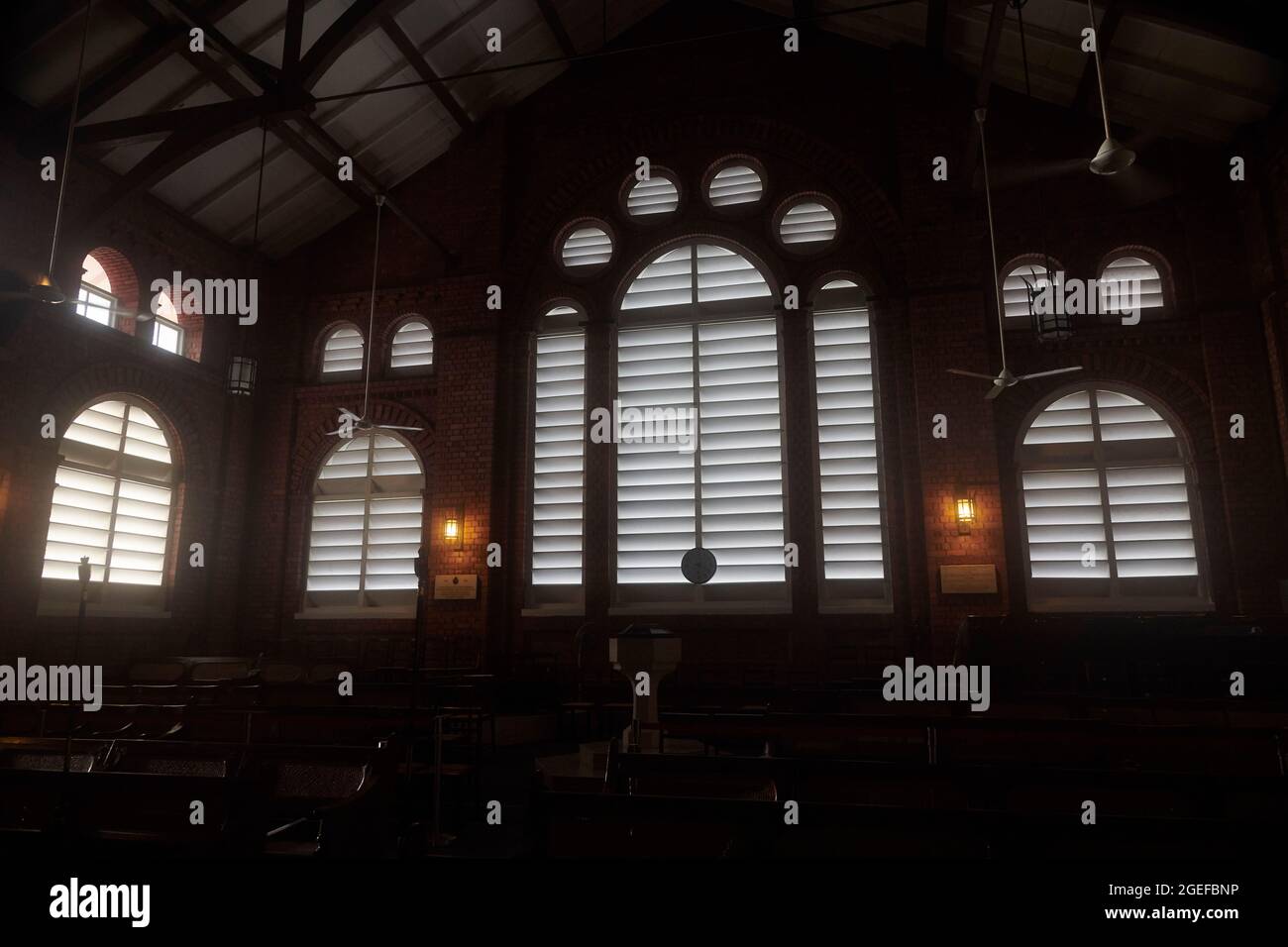 Interior of a former colonial church in Dempsey, Singapore Stock Photo ...
