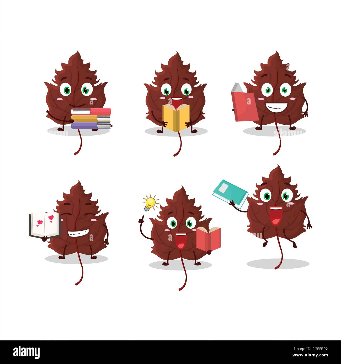 A picture of hawthorn leaf cartoon character concept reading an amusing ...