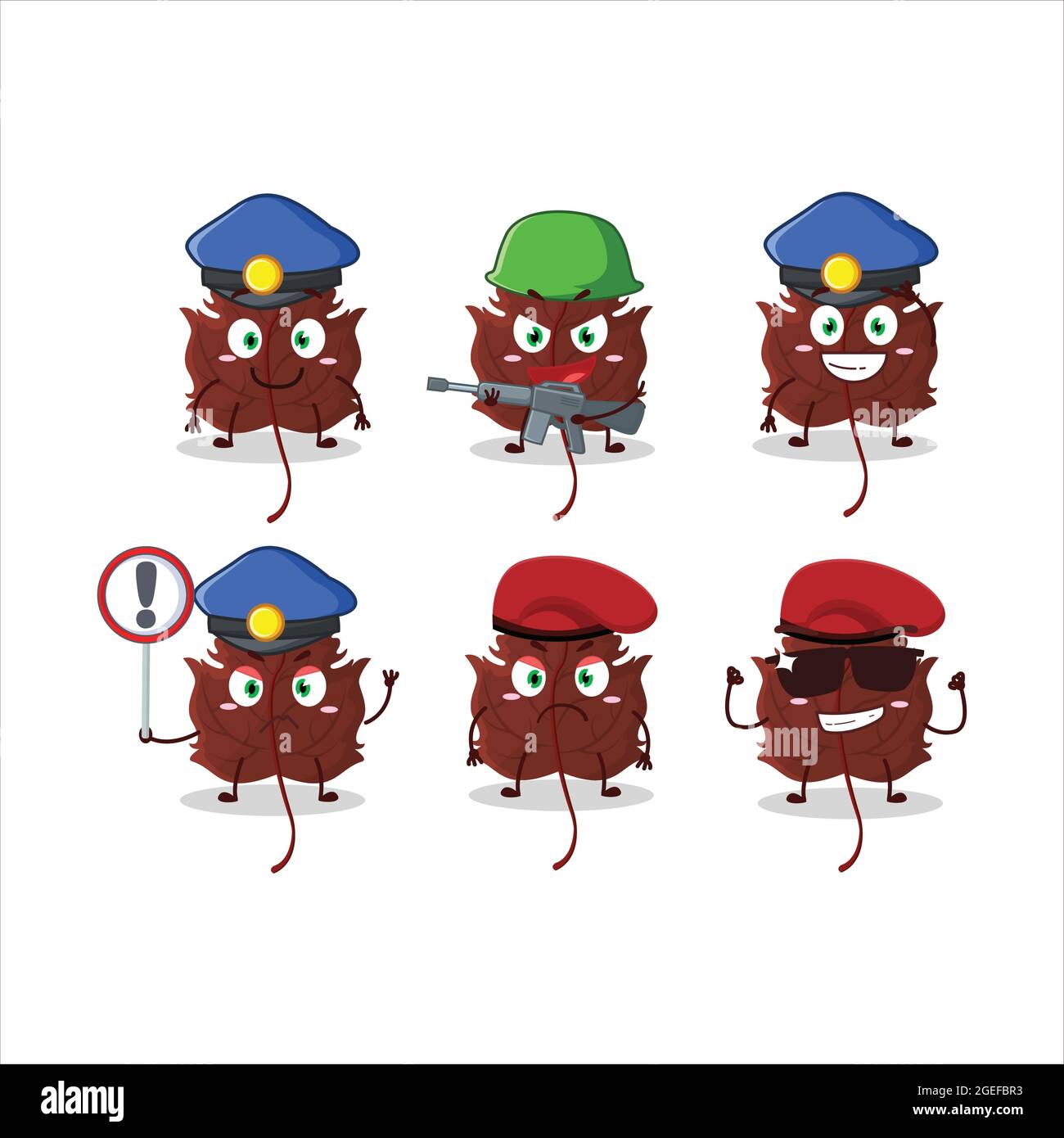 A dedicated Police officer of hawthorn leaf mascot design style. Vector ...