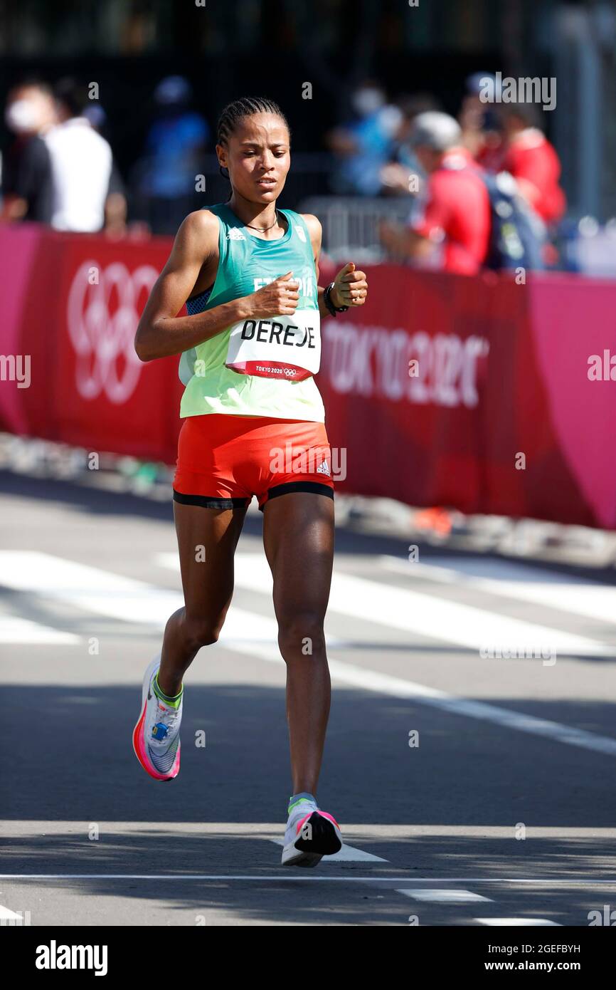 Sapporo, Japan. 7th Aug, 2021. Roza Dereje (ETH) Athletics : Women's Marathon during the Tokyo ...