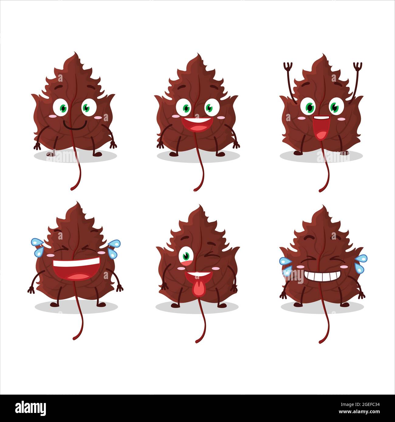 Cartoon character of hawthorn leaf with smile expression. Vector ...