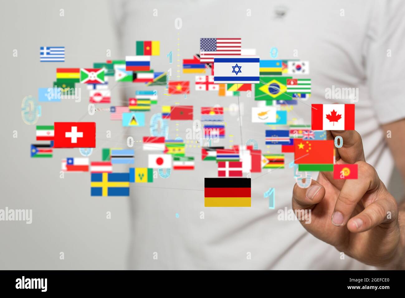 Interconnected world map business travel hi-res stock photography and ...