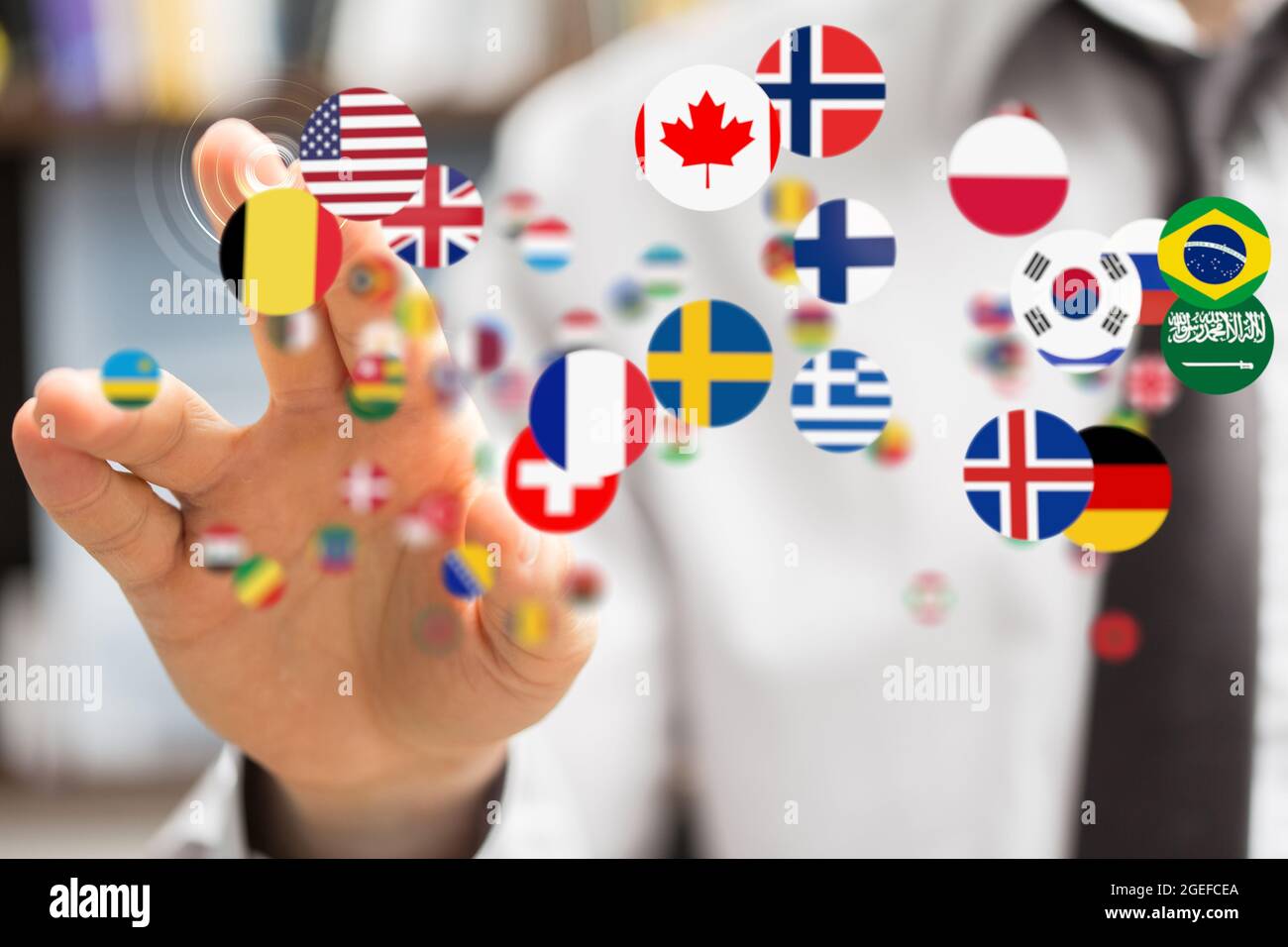 Interconnected world map business travel hi-res stock photography and ...