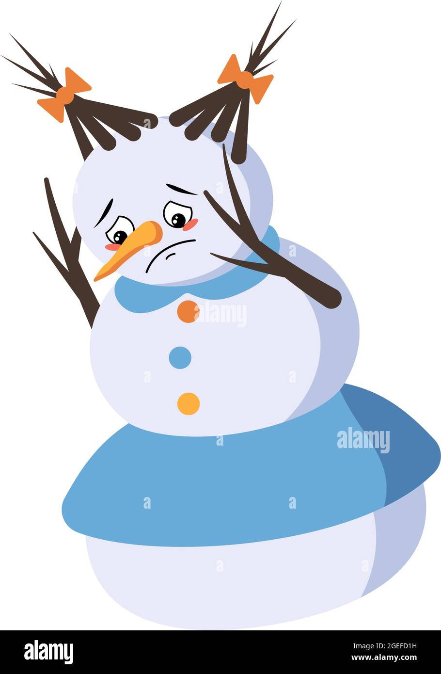 Sad Snowman Clipart