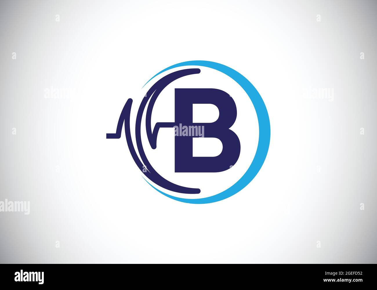 Initial B monogram alphabet with health Pulse. Heartbeat logo icon ...