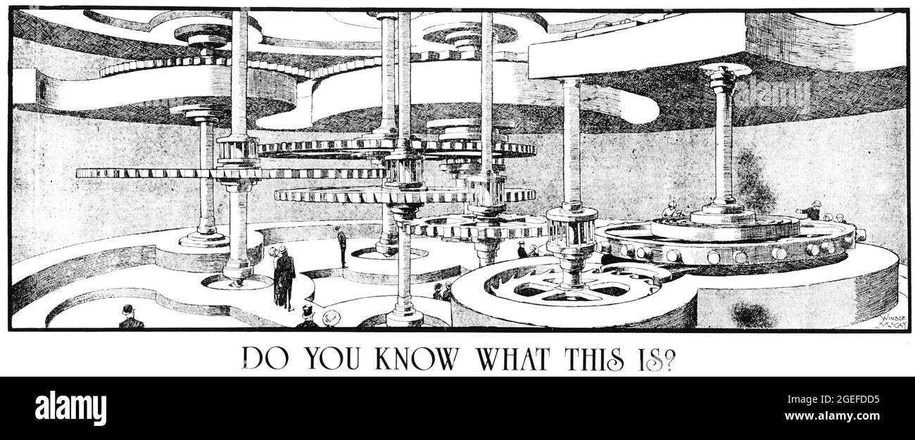 Winsor McCay cartoon artwork entitled Wheels and Cogs - 1920 - Do You ...