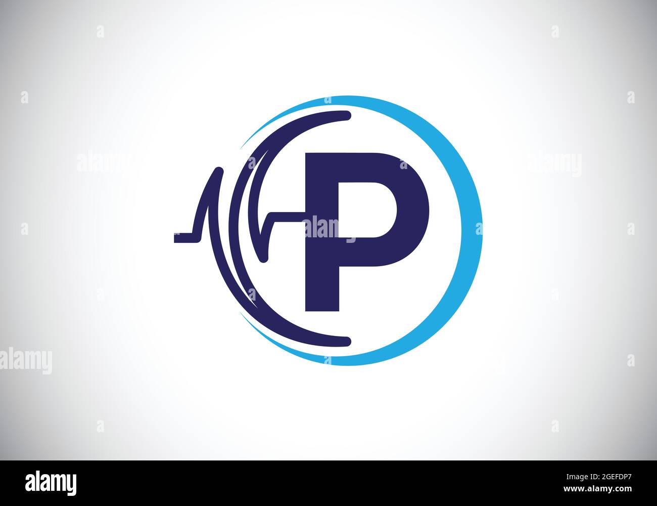 Initial P monogram alphabet with health Pulse. Heartbeat logo icon ...