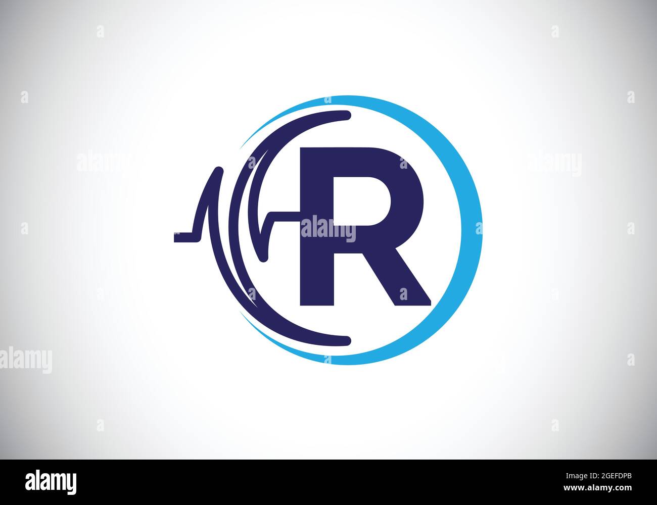 Initial R monogram alphabet with health Pulse. Heartbeat logo icon ...