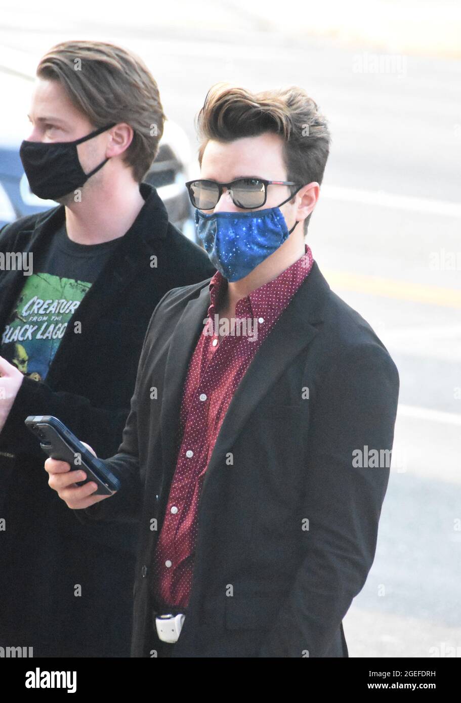 Los Angeles, California, USA 19th August 2021 Actor Will Sherrod and actor/author Chris Colfer ...