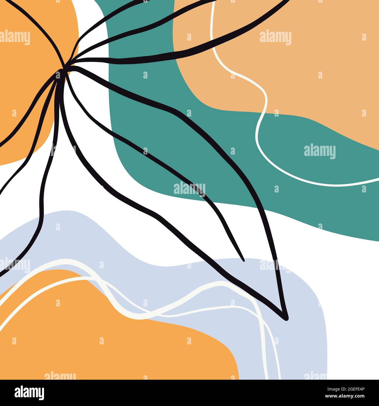 minimalism tropical leaf illustration art Stock Vector Image & Art - Alamy