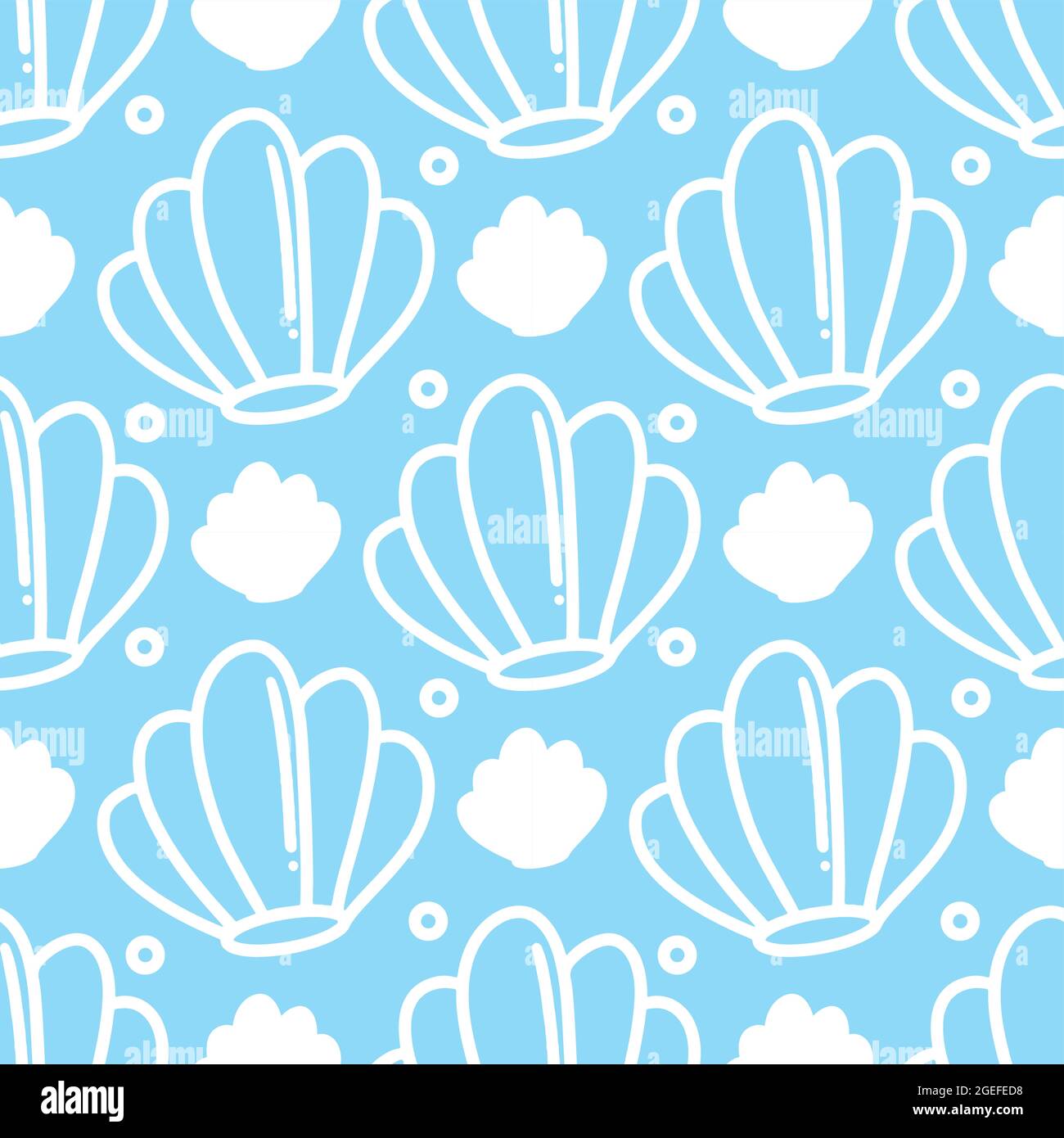 simple seamless shell fish pattern doodles Stock Vector Image & Art - Alamy