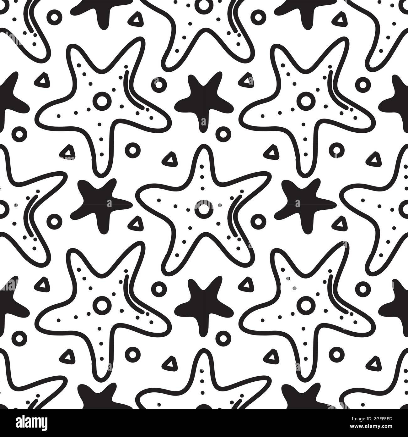 seamless starfish pattern doodles Stock Vector Image & Art - Alamy