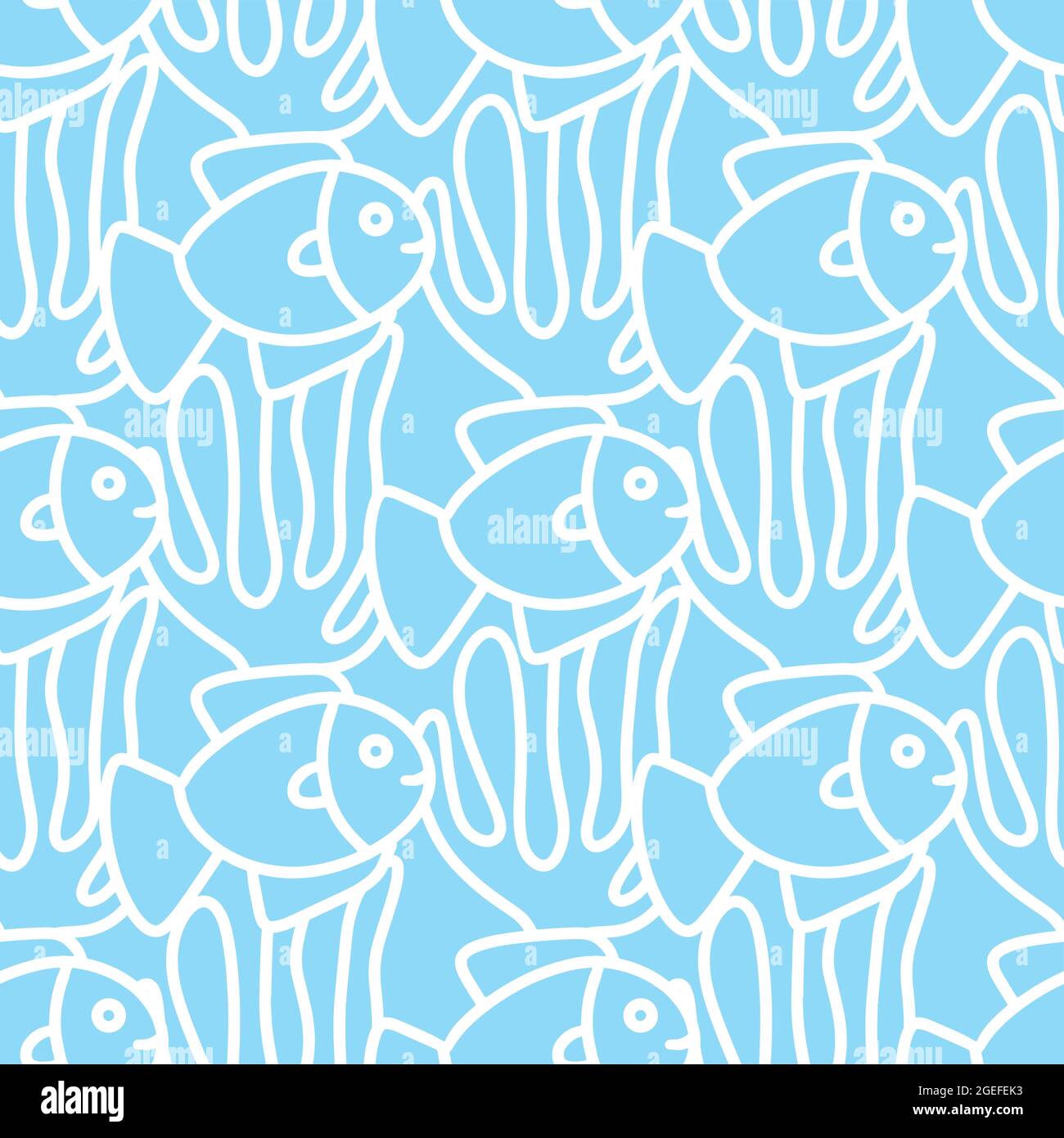 funny seamless doodle of fish and coral Stock Vector Image & Art - Alamy