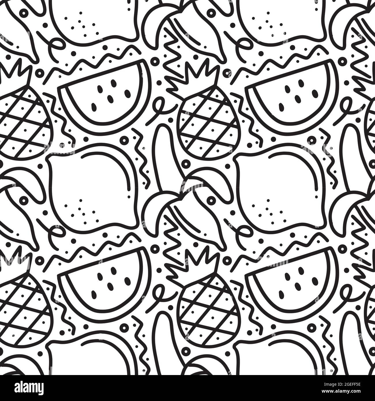 seamless pattern summer fruits doodles Stock Vector Image & Art - Alamy
