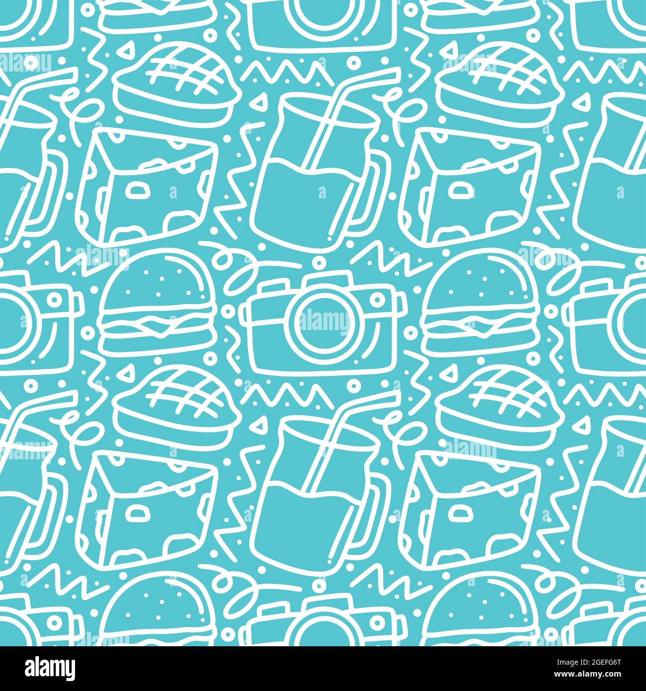 seamless picnic elements pattern doodles Stock Vector Image & Art - Alamy