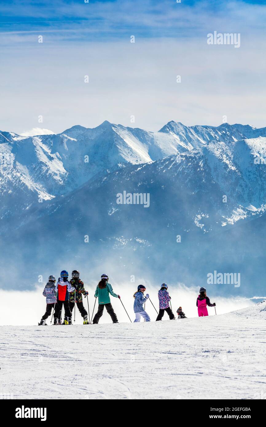FRANCE, PYRENEES-ORIENTALES (66) LES ANGLES SKI RESORT Stock Photo - Alamy