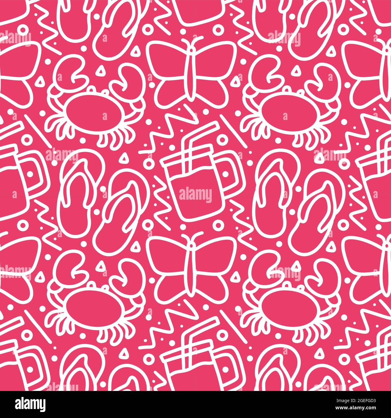 seamless doodles of summer elements Stock Vector Image & Art - Alamy