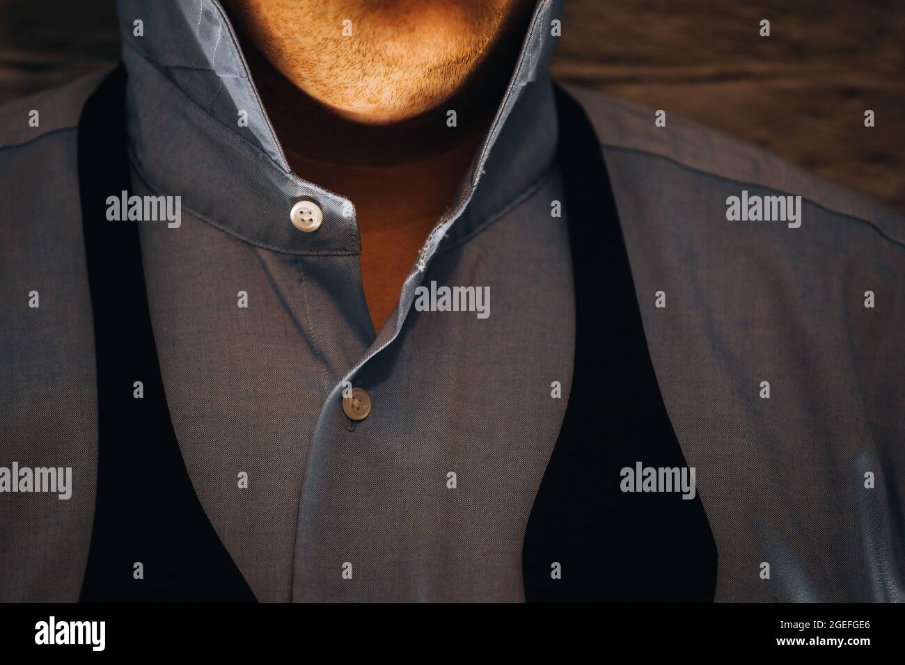 Neck buttons hi-res stock photography and images - Alamy