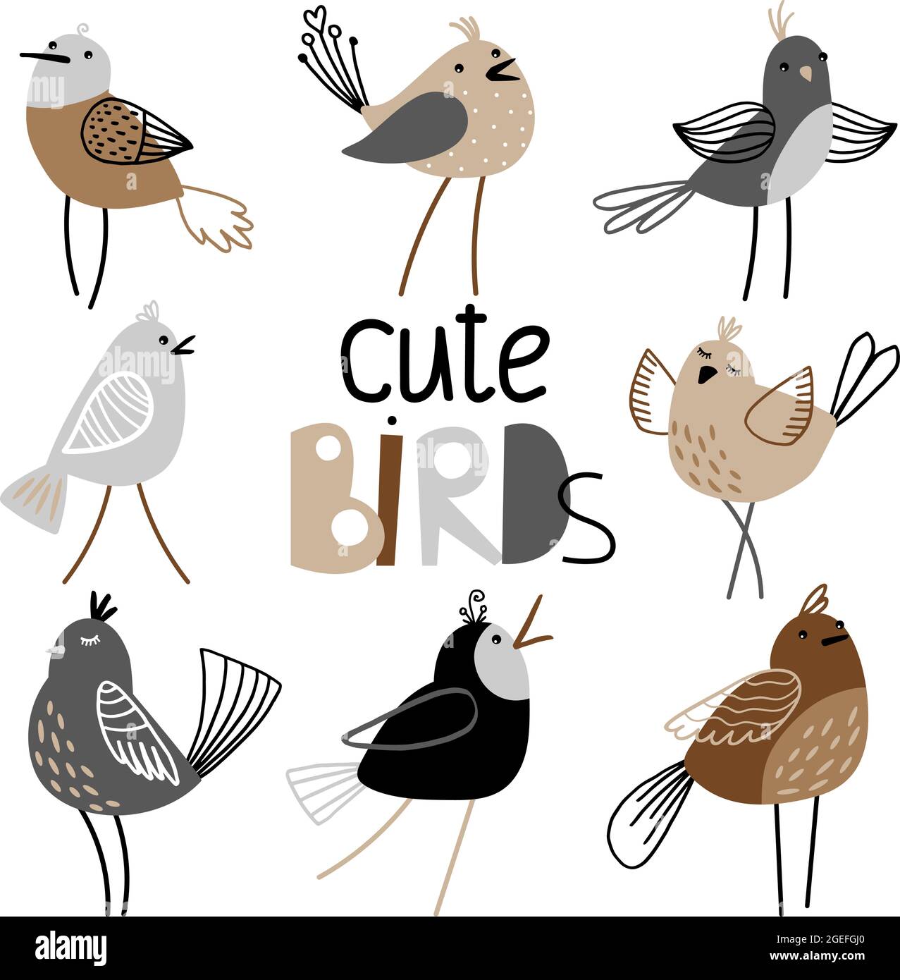 Collection of charming birds Stock Vector Image & Art - Alamy