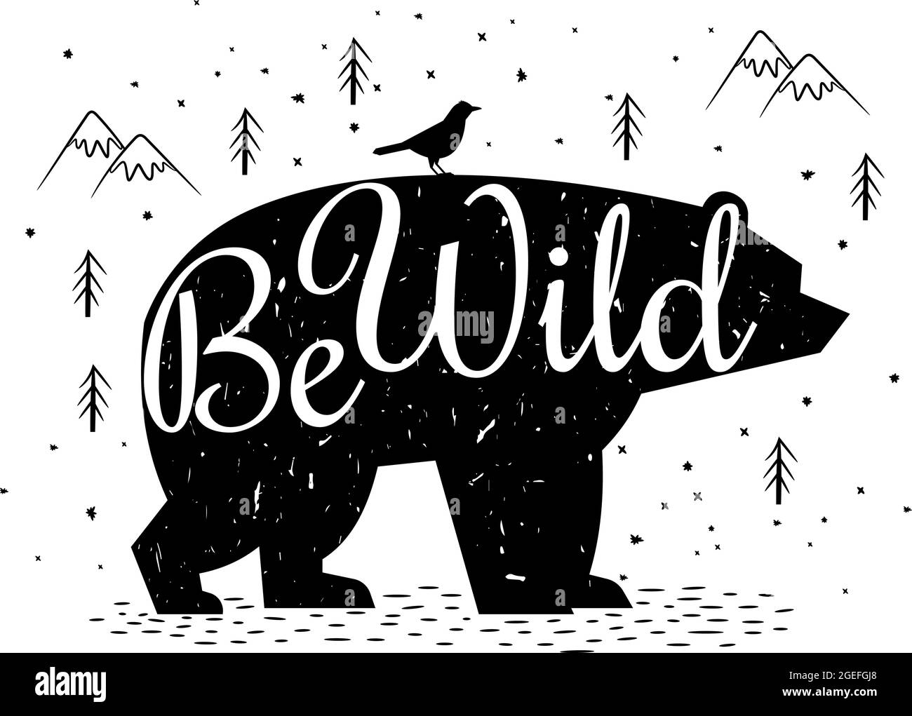 Vintage illustration wild bird Black and White Stock Photos & Images ...