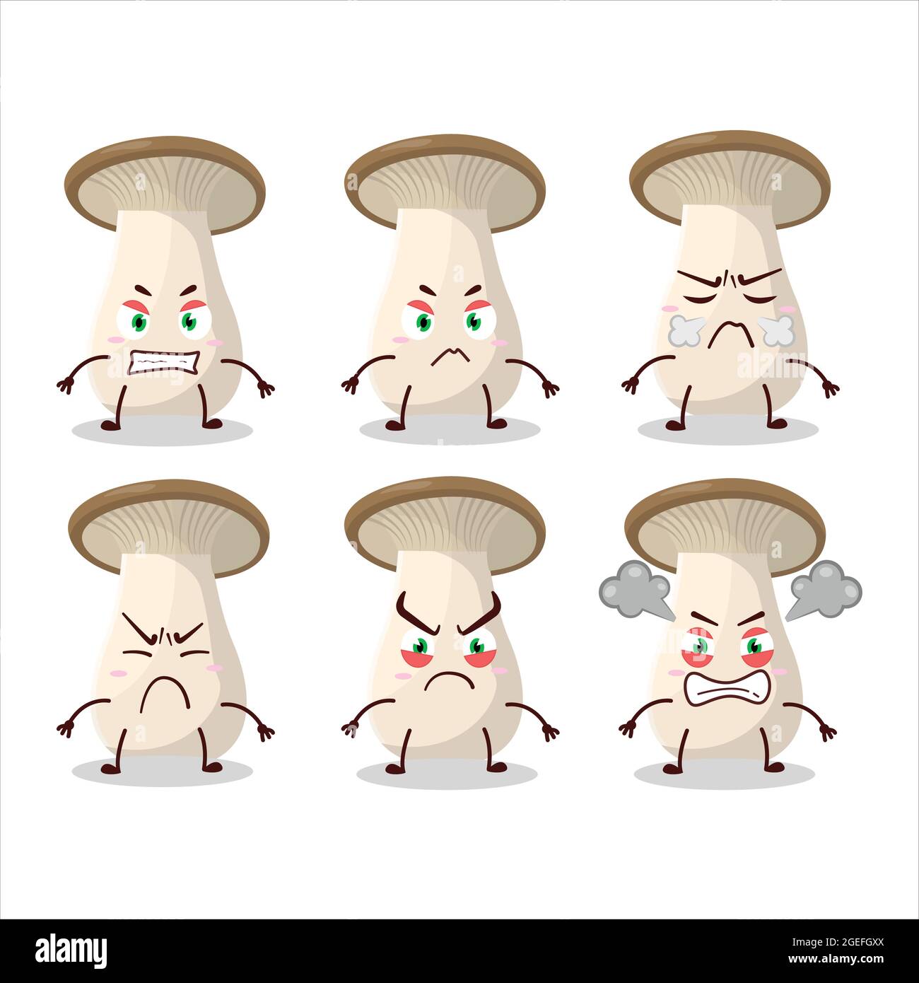 King trumpet cartoon character with various angry expressions. Vector ...