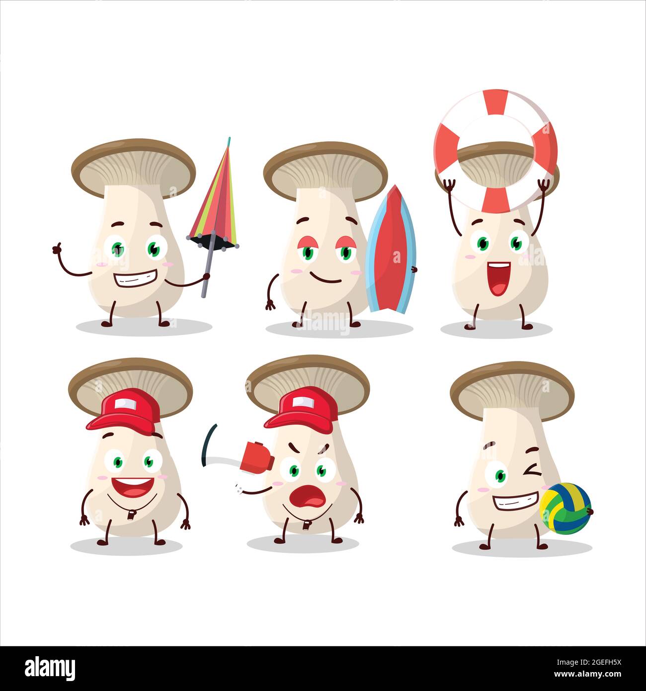 Happy Face king trumpet cartoon character playing on a beach. Vector ...