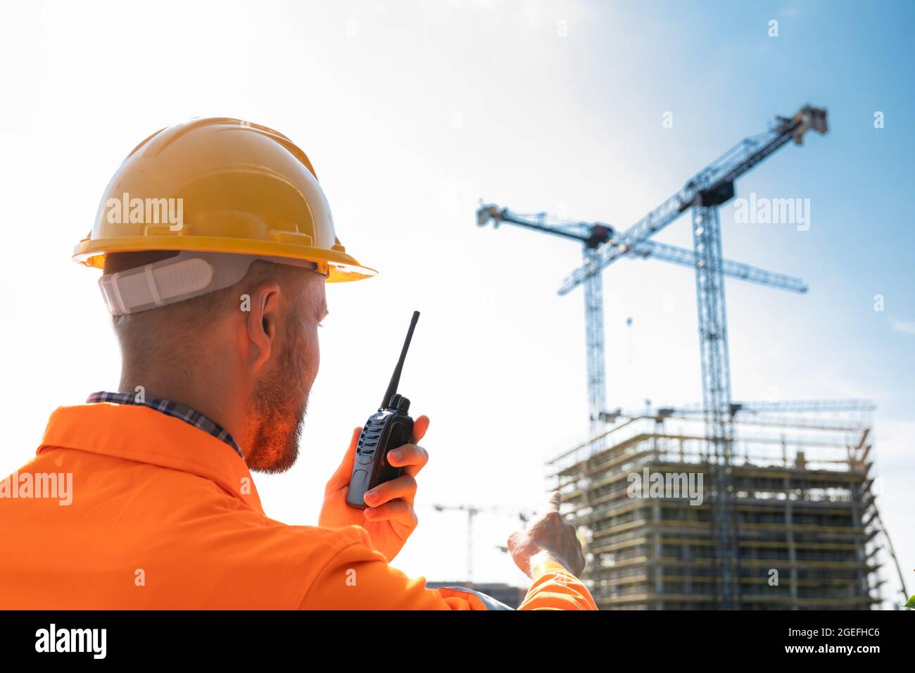 OSHA Inspection Worker At Construction Site. Building Safety Stock ...
