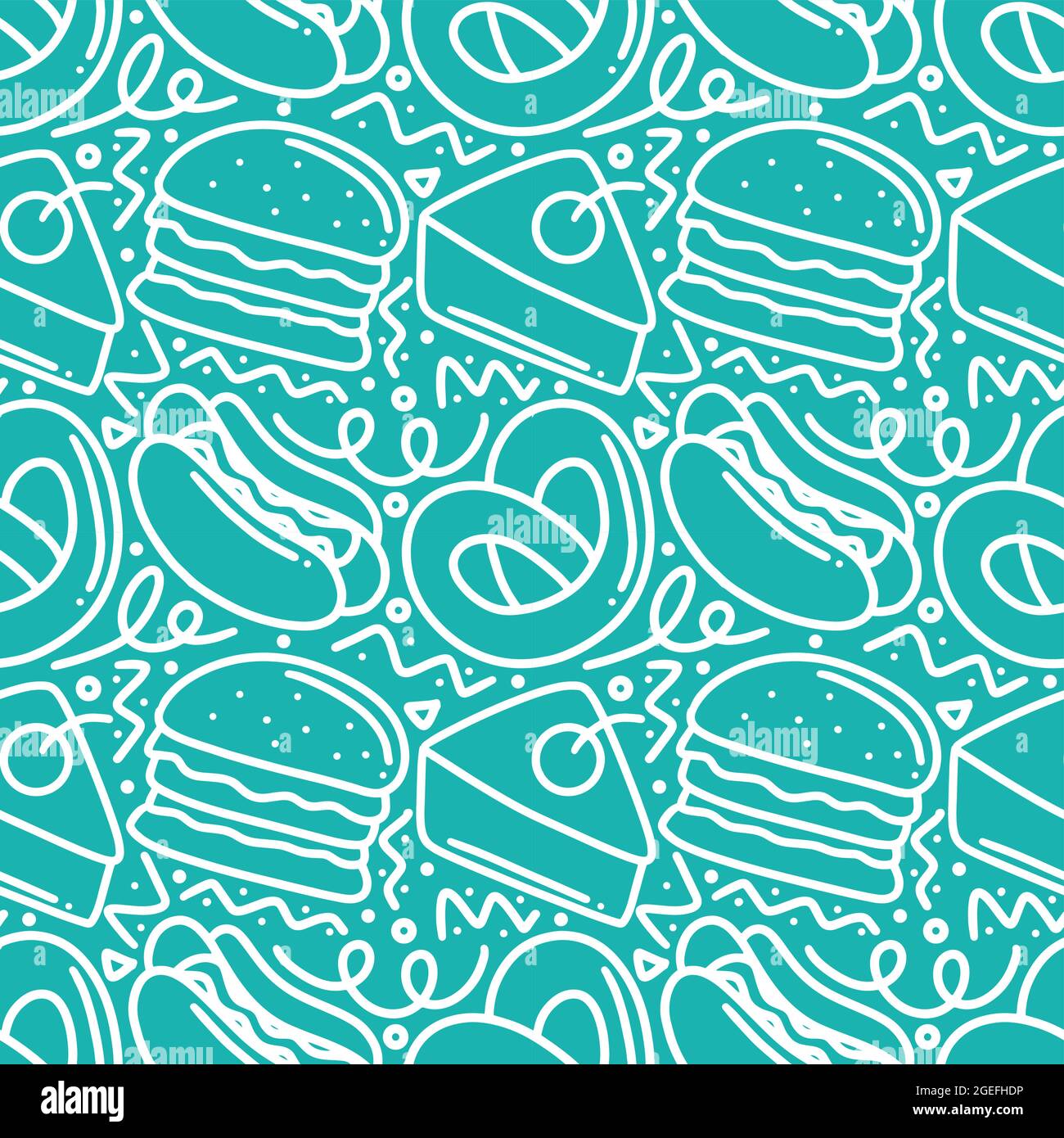seamless pattern fast food doodles Stock Vector Image & Art - Alamy