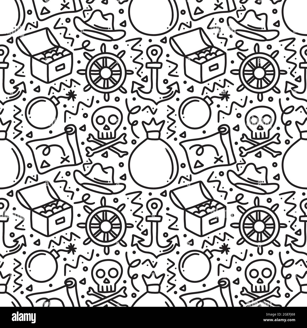 seamless pattern pirates element doodles Stock Vector Image & Art - Alamy