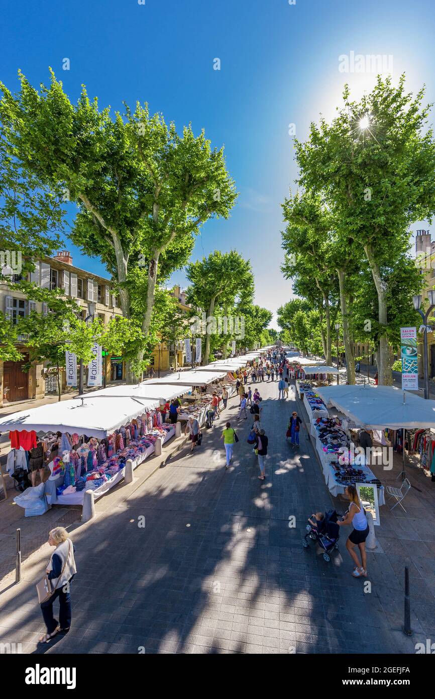 FRANCE, BOUCHES-DU-RHONE (13) AIX-EN-PROVENCE, COURS MIRABEAU Stock ...