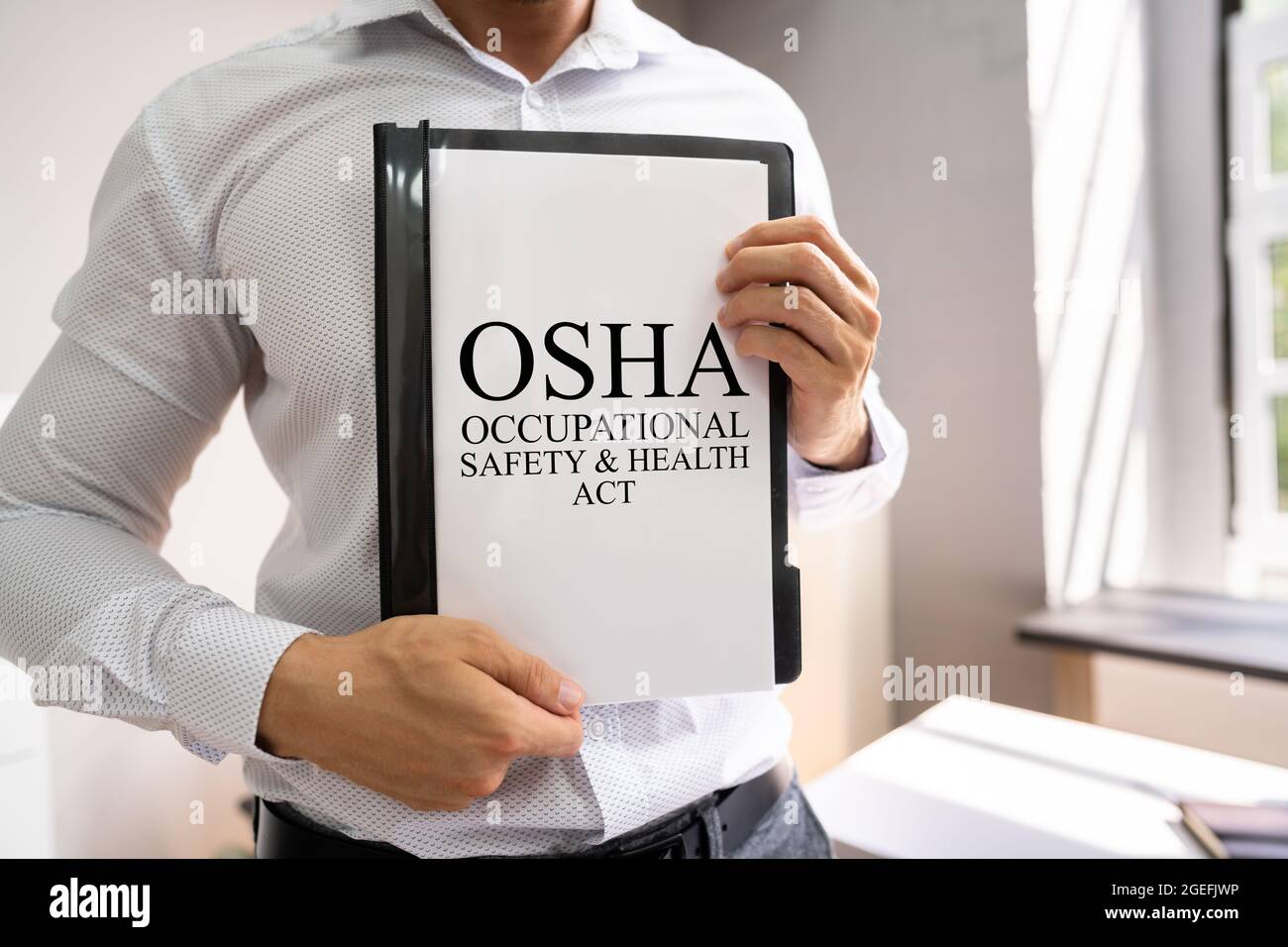 OSHA Workplace Safety Document. Safe Work Management Stock Photo - Alamy