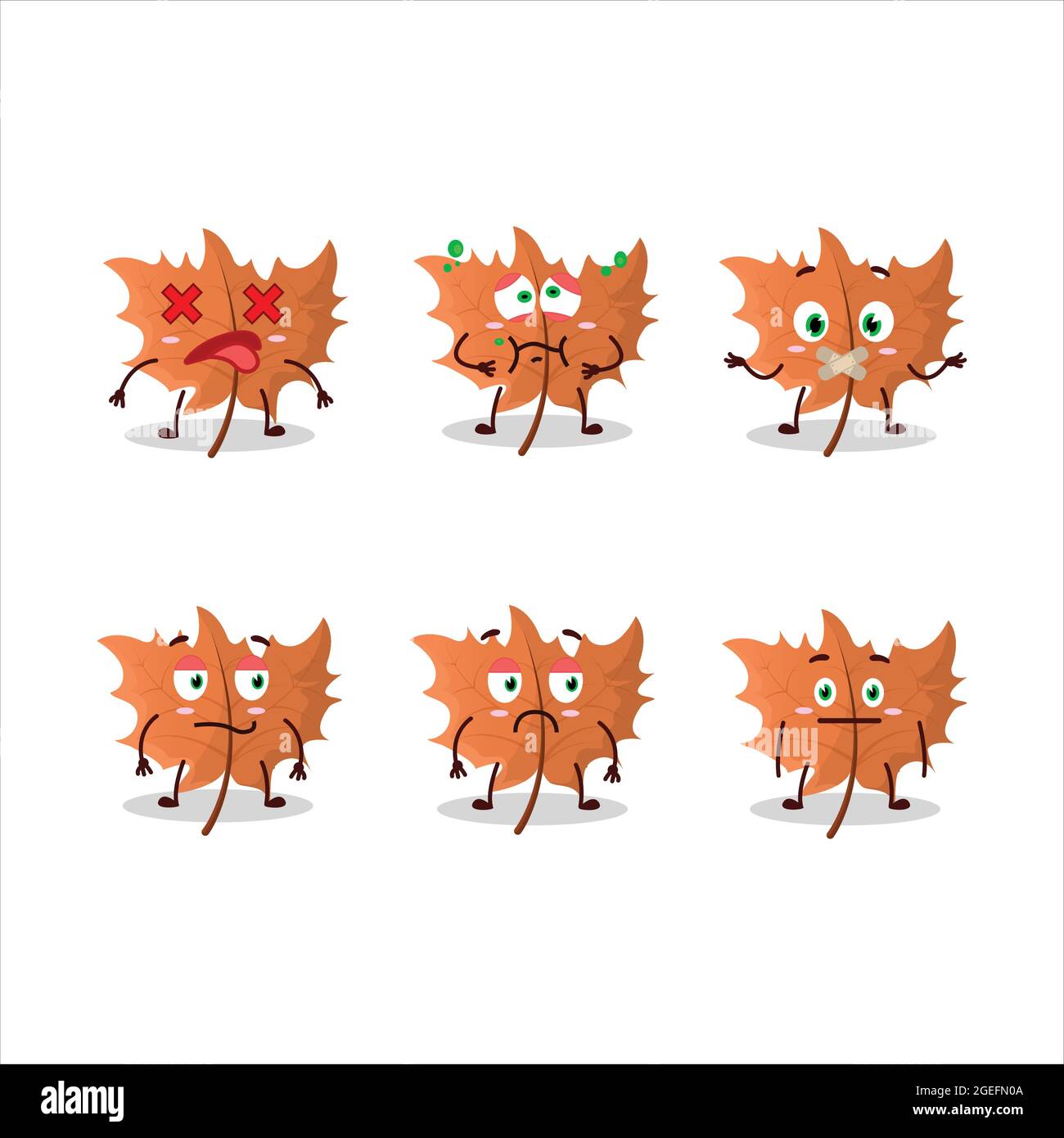 Maple Leaf cartoon character with nope expression. Vector illustration ...