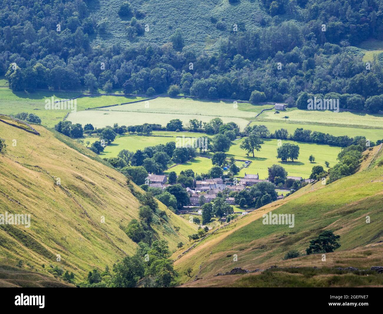 Looking down on Buckden in wharfedale, Yorkshire Dales, UK Stock Photo ...