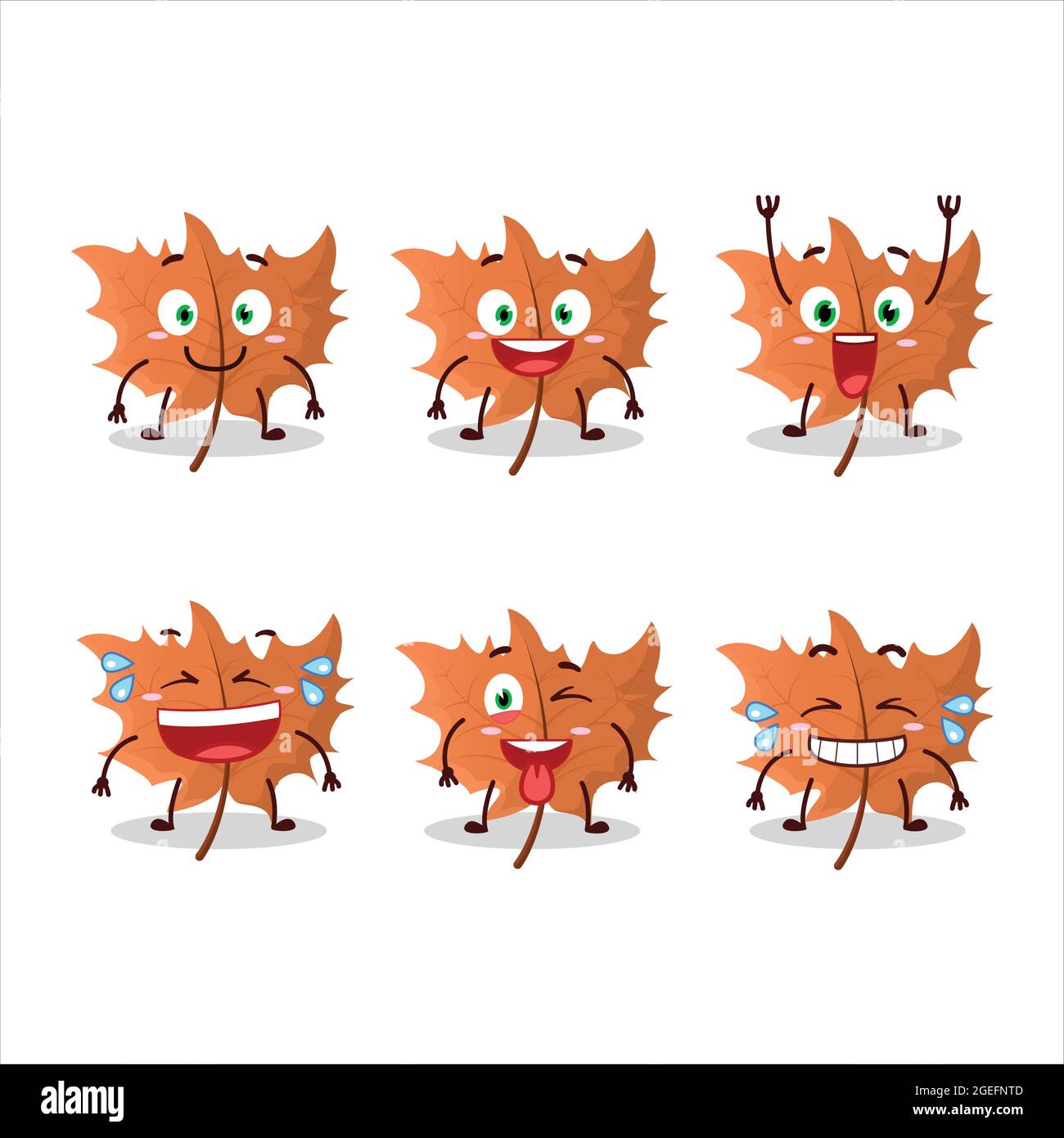 Cartoon character of maple Leaf with smile expression. Vector ...