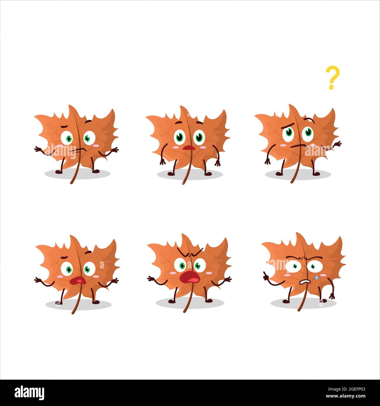 Cartoon character of maple Leaf with what expression. Vector ...