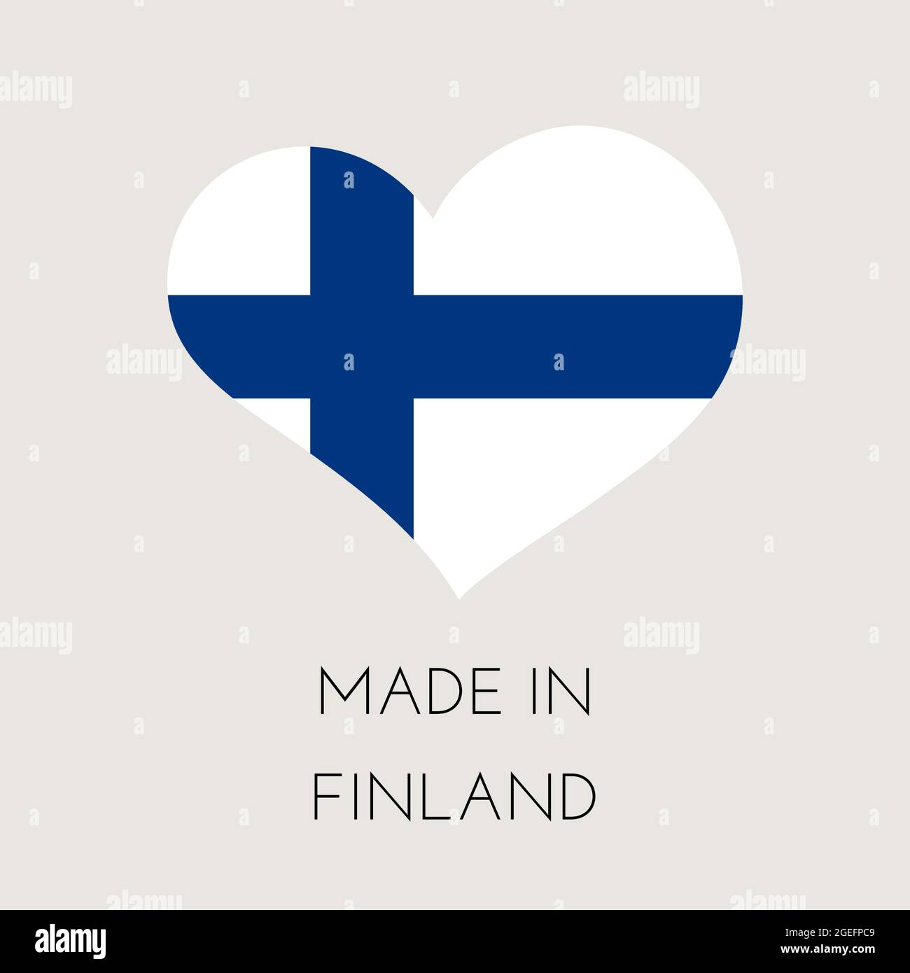 Finland heart shaped label with Finnish flag. Made in Finland sticker ...