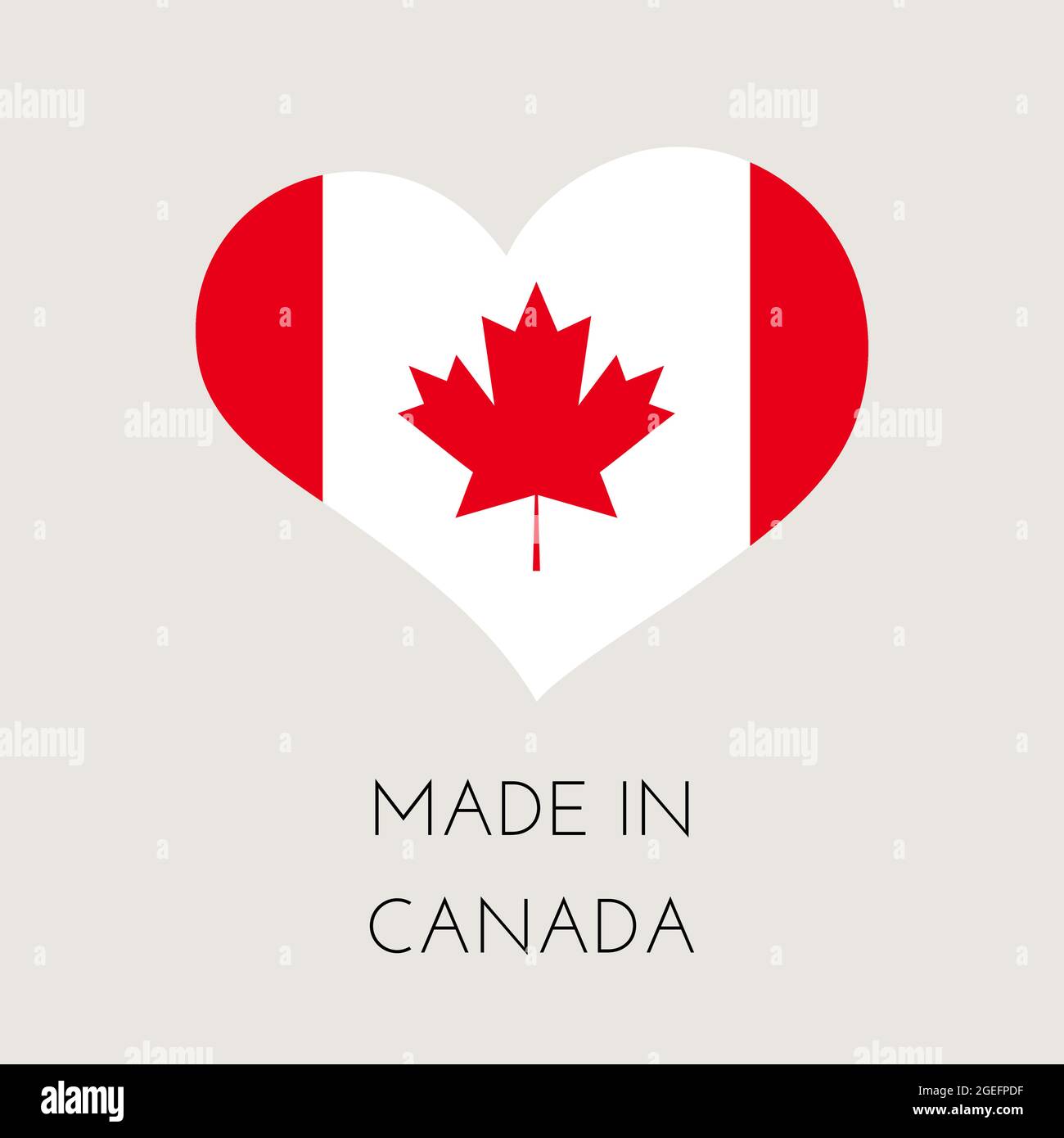 Canada heart shaped label with canadian flag. Made in CA sticker ...